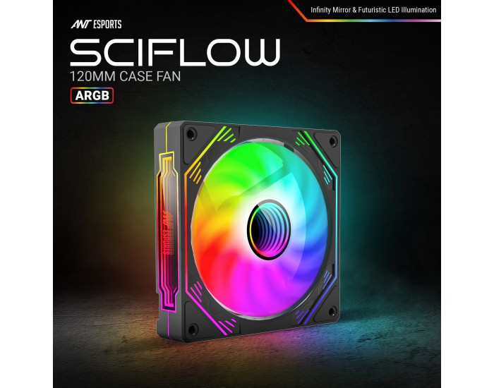 Ant Esports Cabinet Fan Sciflow ARGB Black - GolchhaComputer.Com